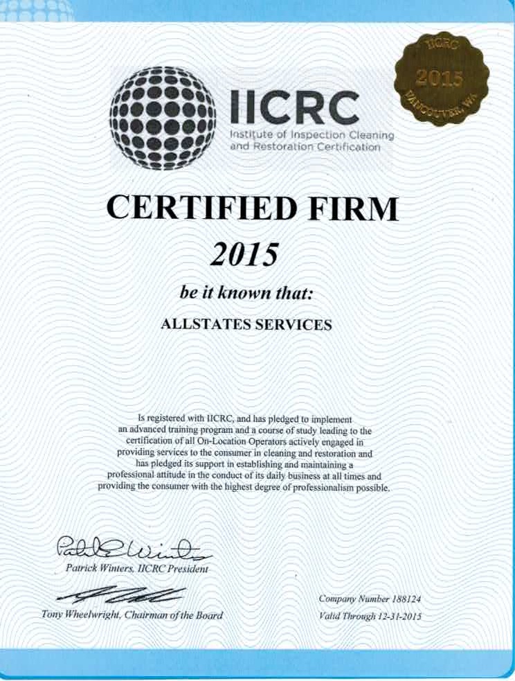 INDUSTRY CERTIFICATION - Emergency Cleanup - Water, Fire, Smoke, Mold ...