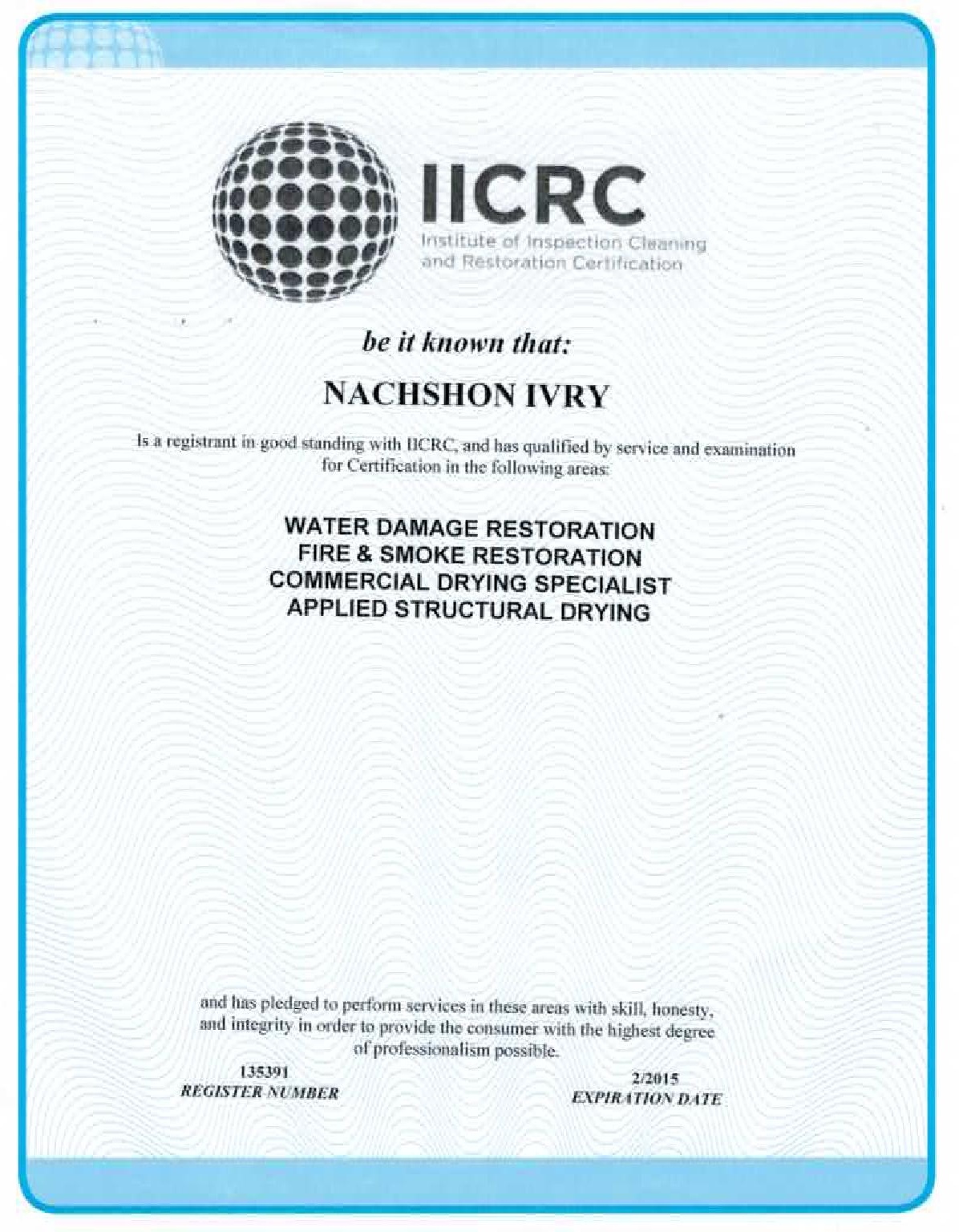 INDUSTRY CERTIFICATION - Emergency Cleanup - Water, Fire, Smoke, Mold ...